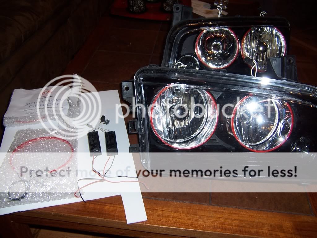 FS: Charger headlights with AAC CCFL Red Halos | Charger Forums